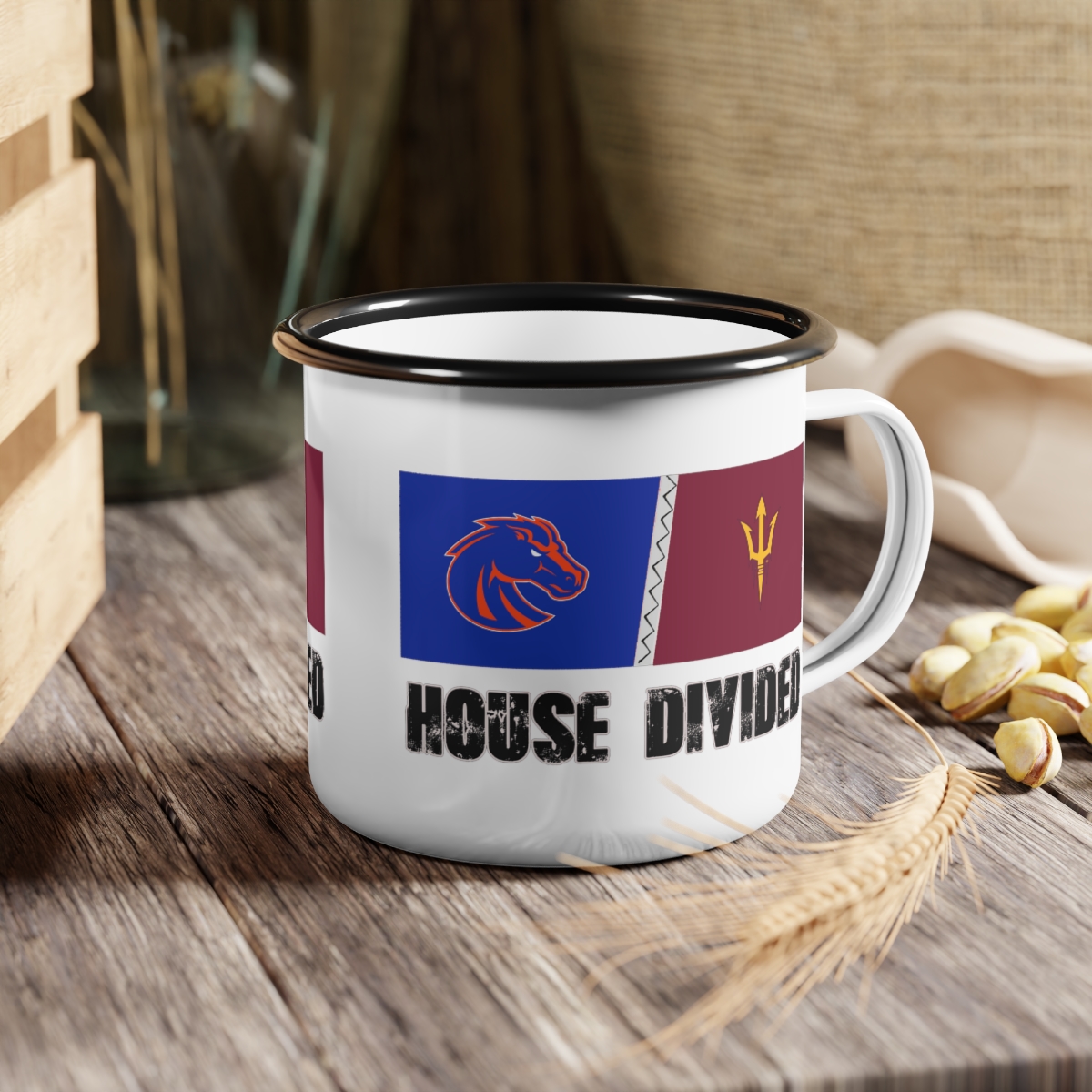 House Divided Custom Enamel Camp Mug - Custom House Divided